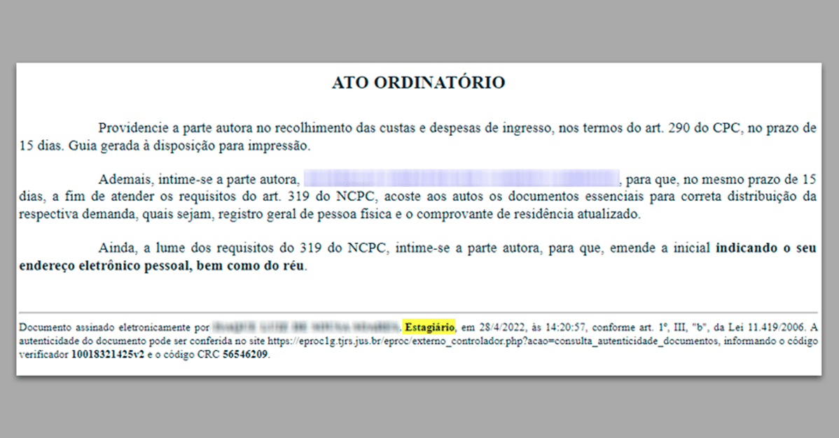 Que Significa Ato Ordinatório Praticado - LIBRAIN